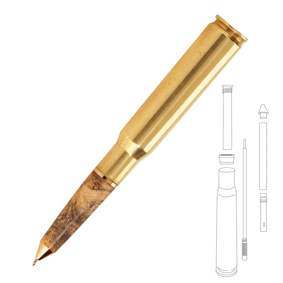 50 Caliber Machine Gun Bullet Cartridge Twist Pen – Inks Delight